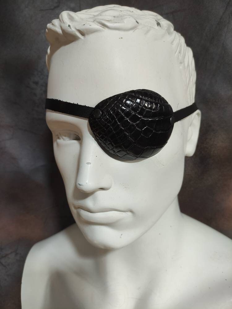 Genuine Crocodile Leather Eye Patch, LEFT Eye, Eye Patch, Man Eye Patch ...
