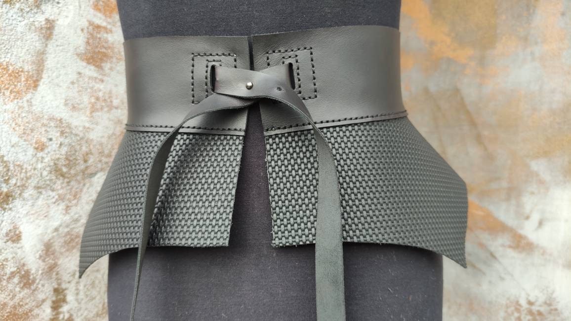 Basque Leather Belt Leather Peplum Skirt Wide Waist Skirt - Etsy