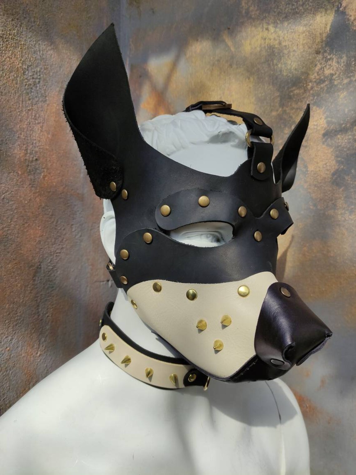 SET Leather Dog Mask and Collar Puppy Play Hood Petplay - Etsy