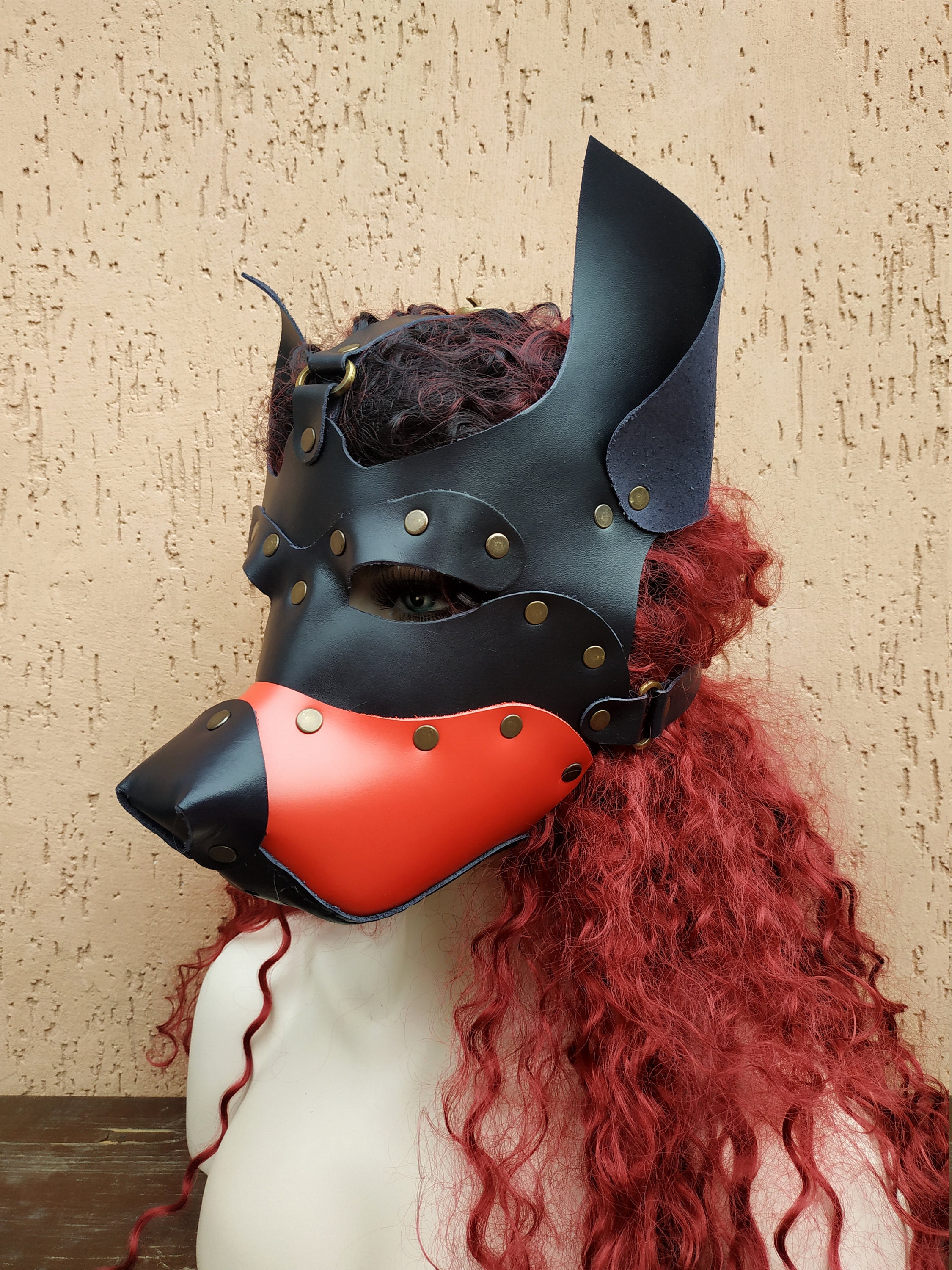 Leather Dog Mask Facemask Puppy Mask Pet Play Pup Hood - Etsy