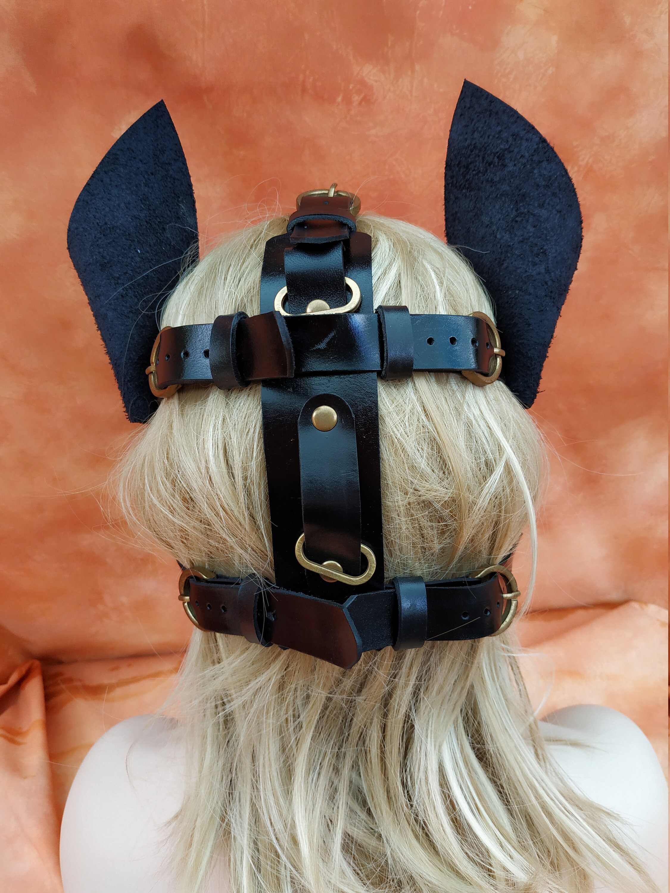 Black Leather Dog Mask Facemask Puppy Mask Pet Play Pup - Etsy