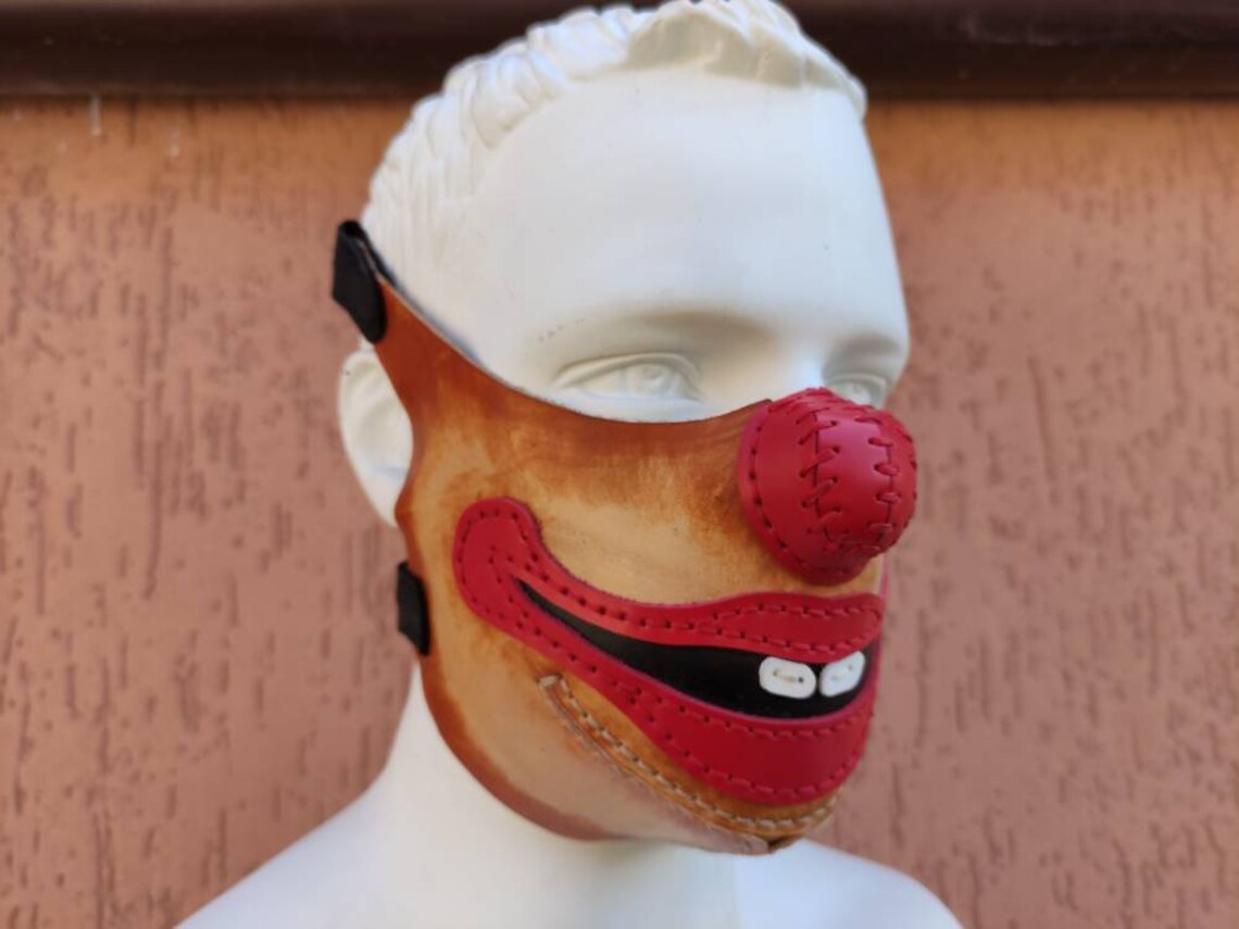 Leather Clown Mask Steampunk Mask Clown Mask Mask for - Etsy