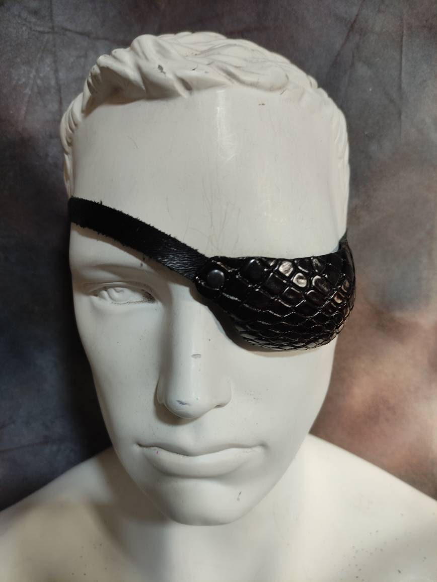 Genuine Crocodile Leather Eye Patch, LEFT Eye, Eye Patch, Man Eye Patch ...