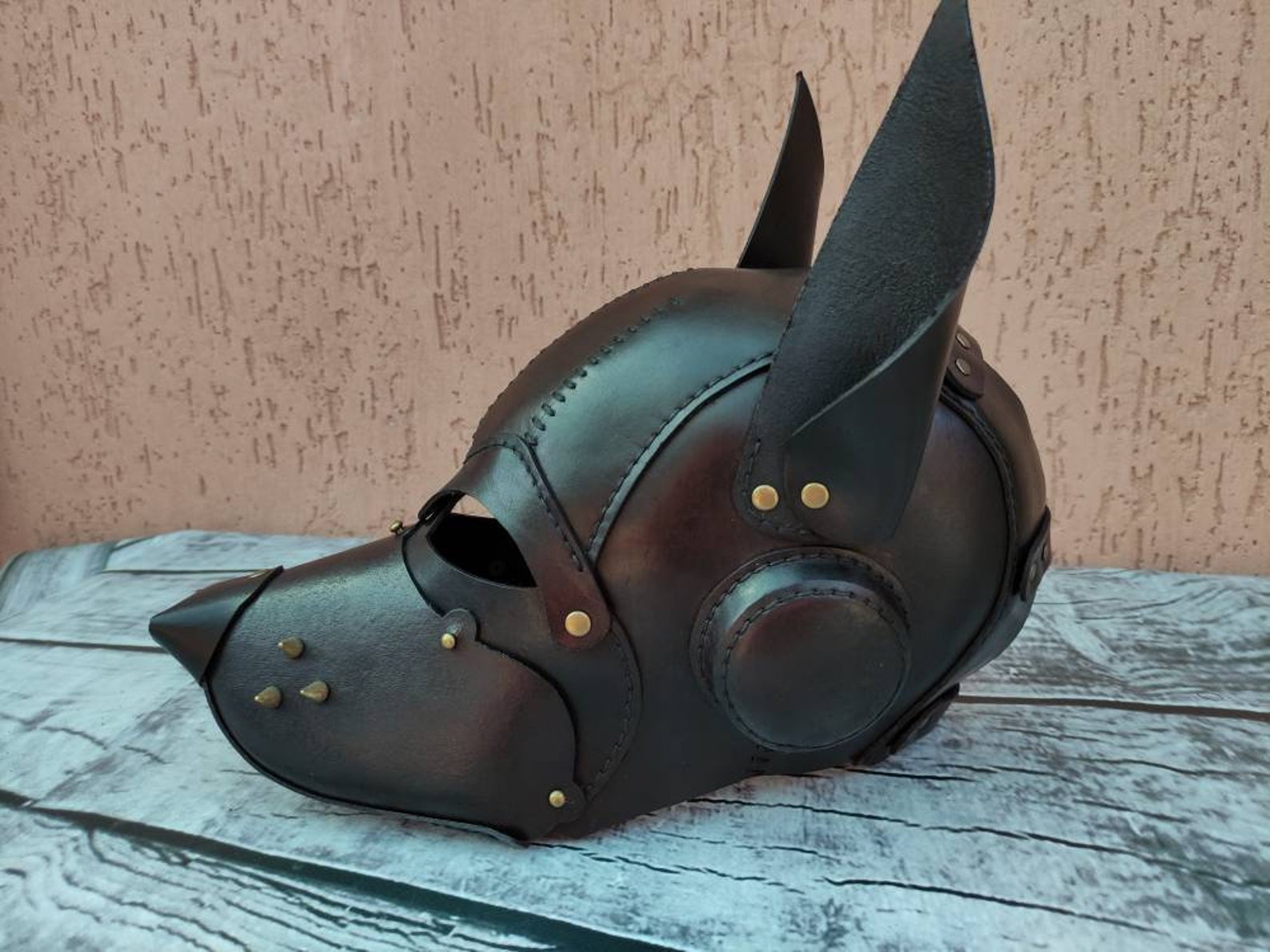 Leather Dog Mask Facemask Puppy Mask Pet Play Pup Hood - Etsy