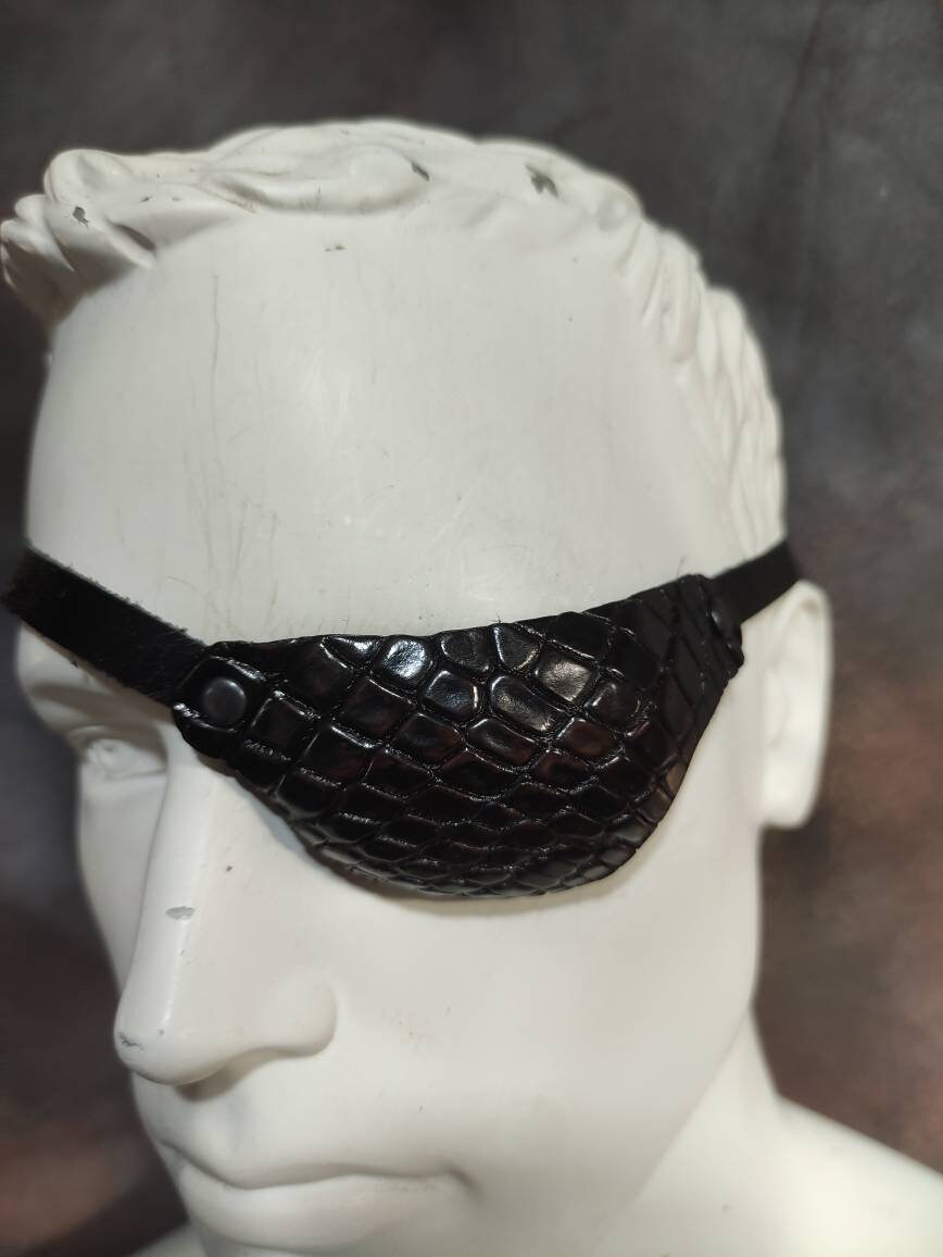 Genuine Crocodile Leather Eye Patch, LEFT Eye, Eye Patch, Man Eye Patch ...
