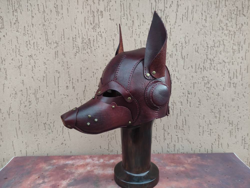 Leather Dog Mask Puppy Play Hood Petplay Fetish Mask - Etsy