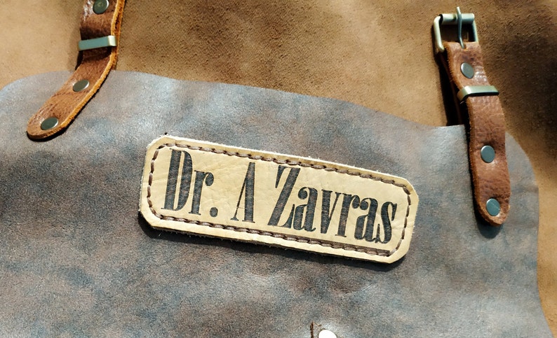 Leather Work Apron With Brass Buckles and Pockets Geniune - Etsy