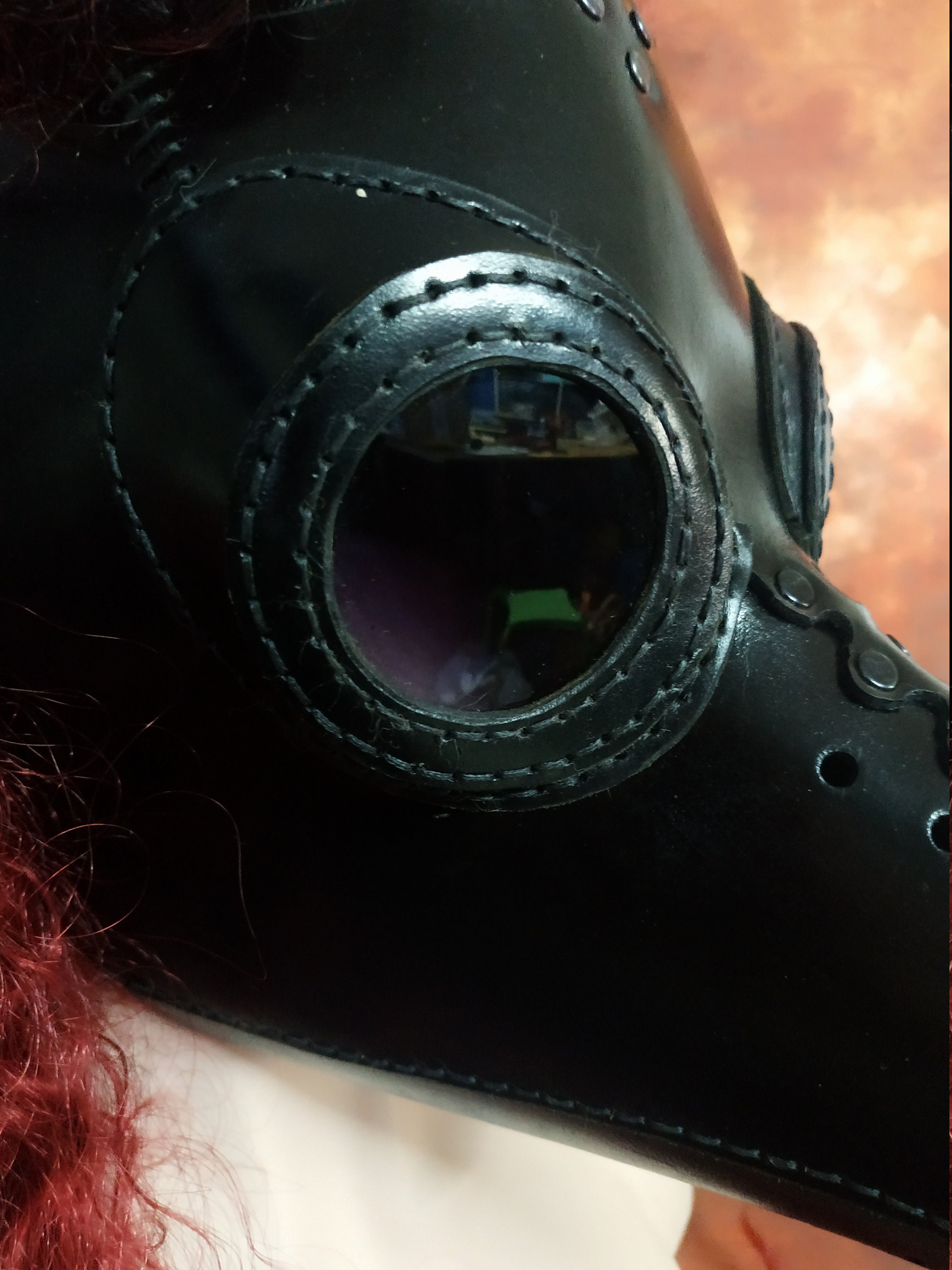 Plague Doctor Black Mask Leather with dark lenses Medieval | Etsy