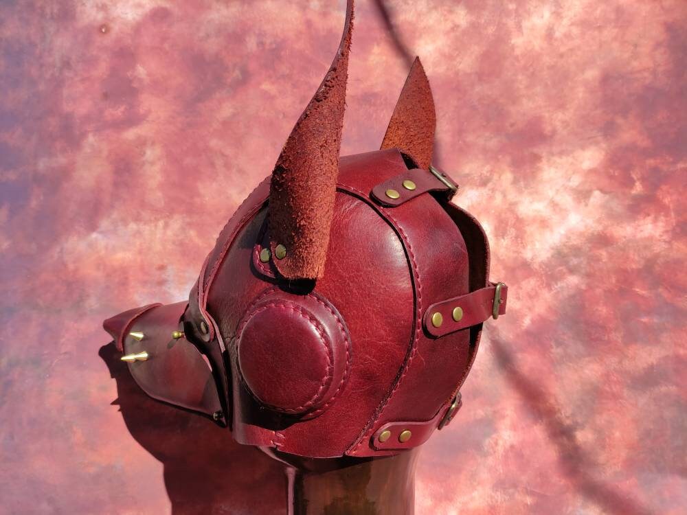 Leather dog mask Puppy play hood PetPlay Fetish Mask | Etsy