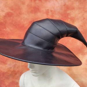 Leather Witch Wizard Hat, Geniune Leather, , Pixie, Halloween, Fairy ...