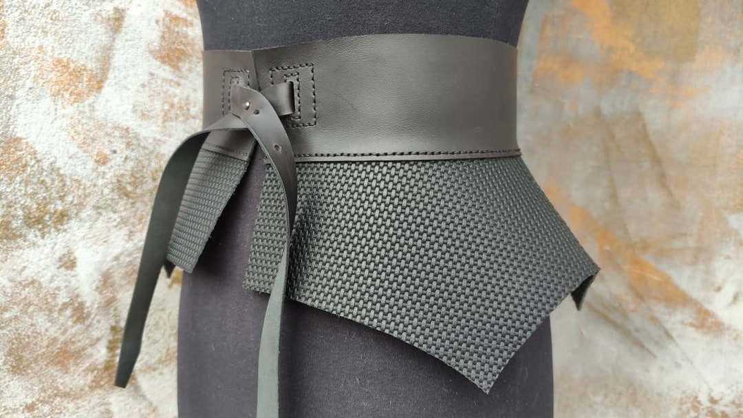 Basque Leather Belt, Leather Peplum Skirt, Wide Waist Skirt, Leather ...