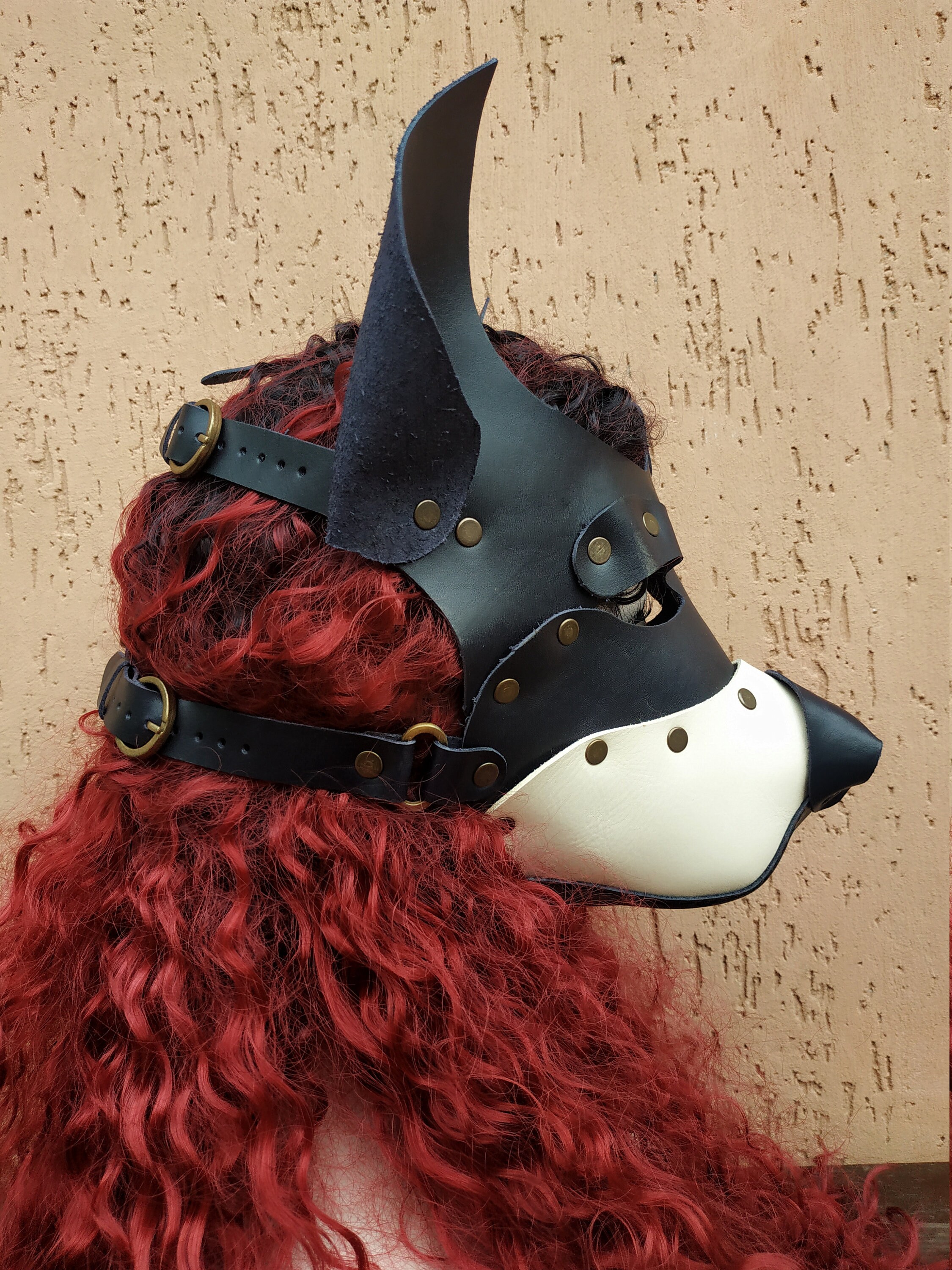 Leather Dog Mask Facemask Puppy Mask Pet Play Pup Hood | Etsy