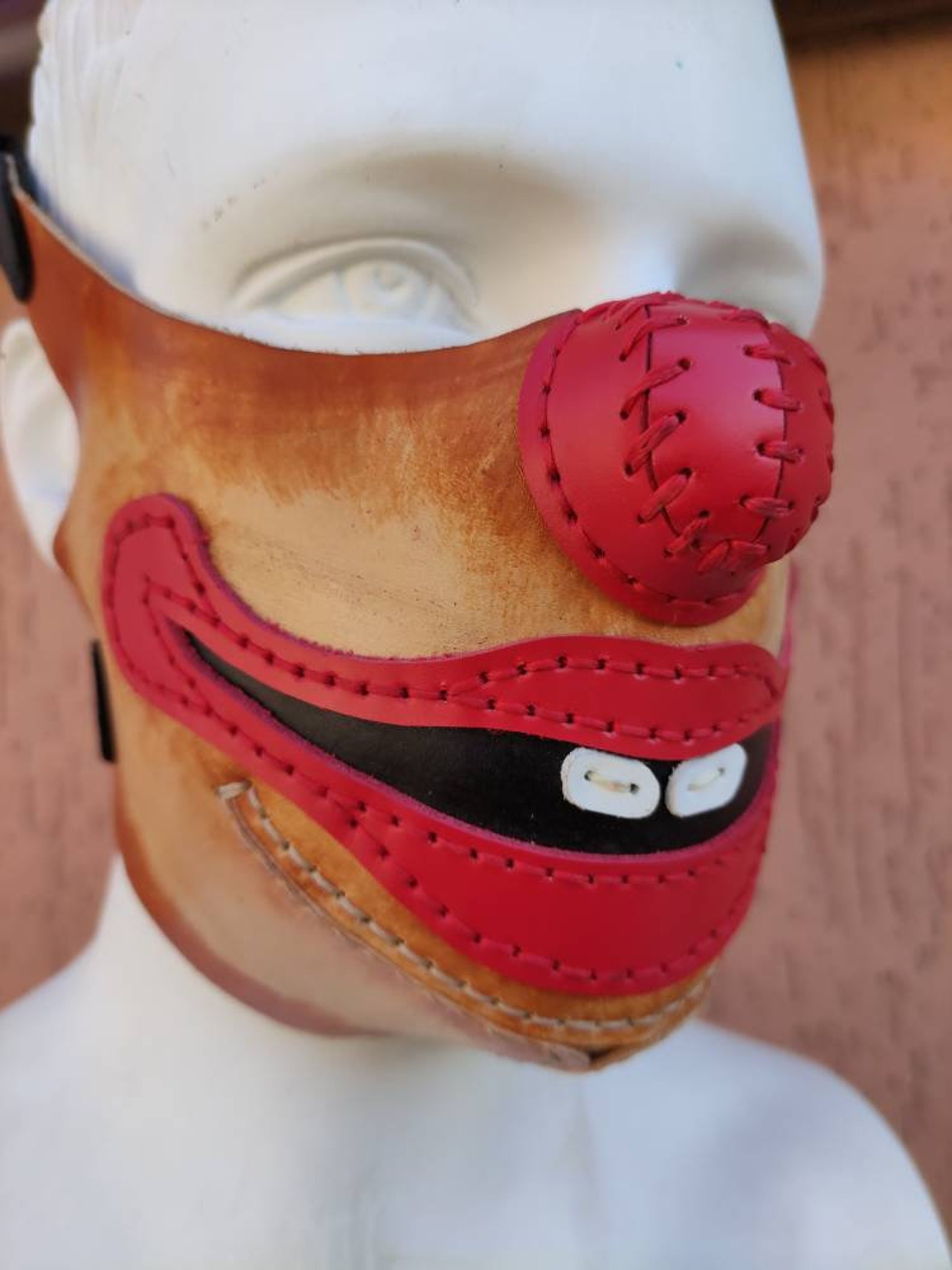 Leather Clown Mask Steampunk Mask Clown Mask Mask for - Etsy
