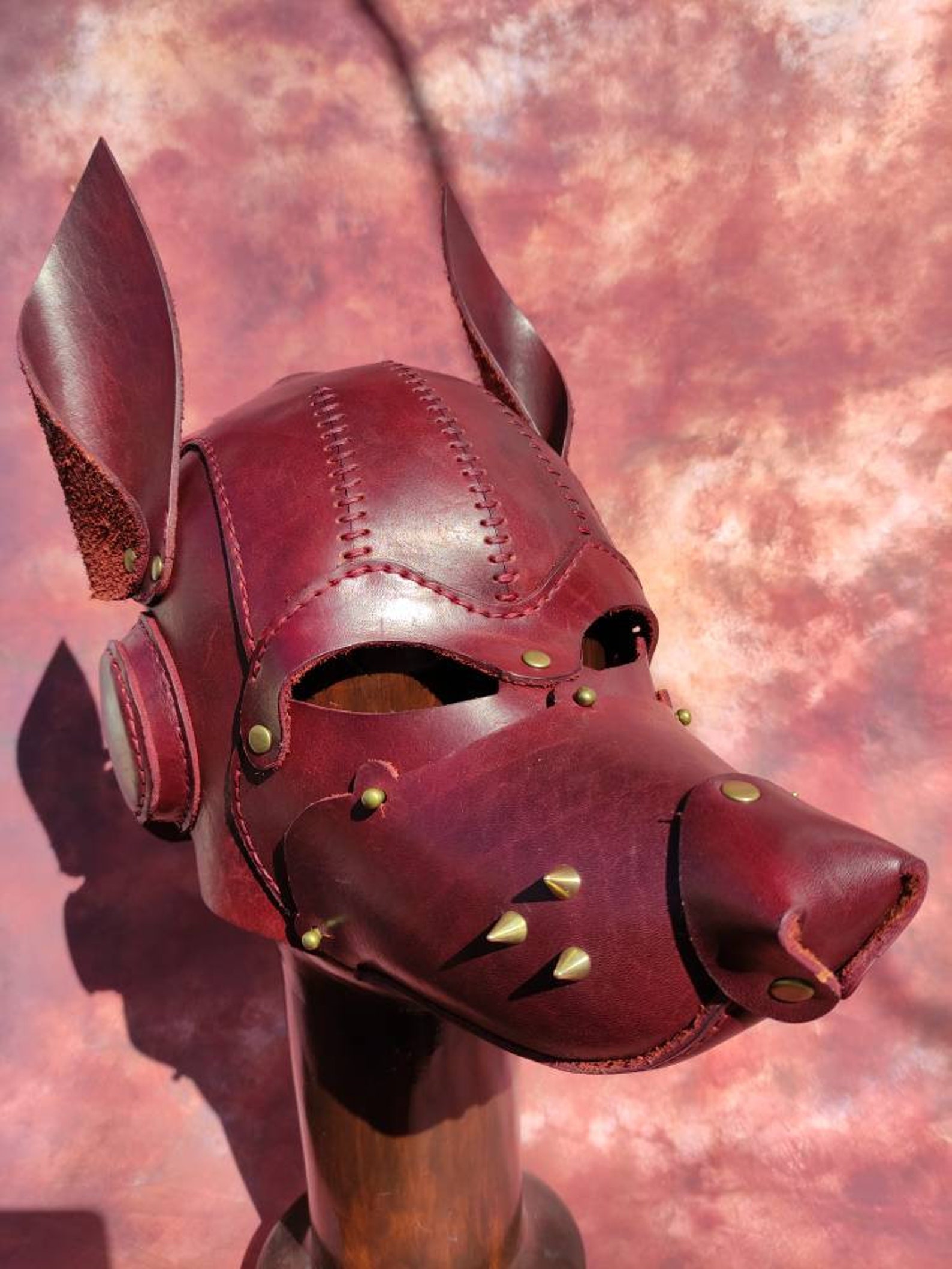 Leather dog mask Puppy play hood PetPlay Fetish Mask | Etsy