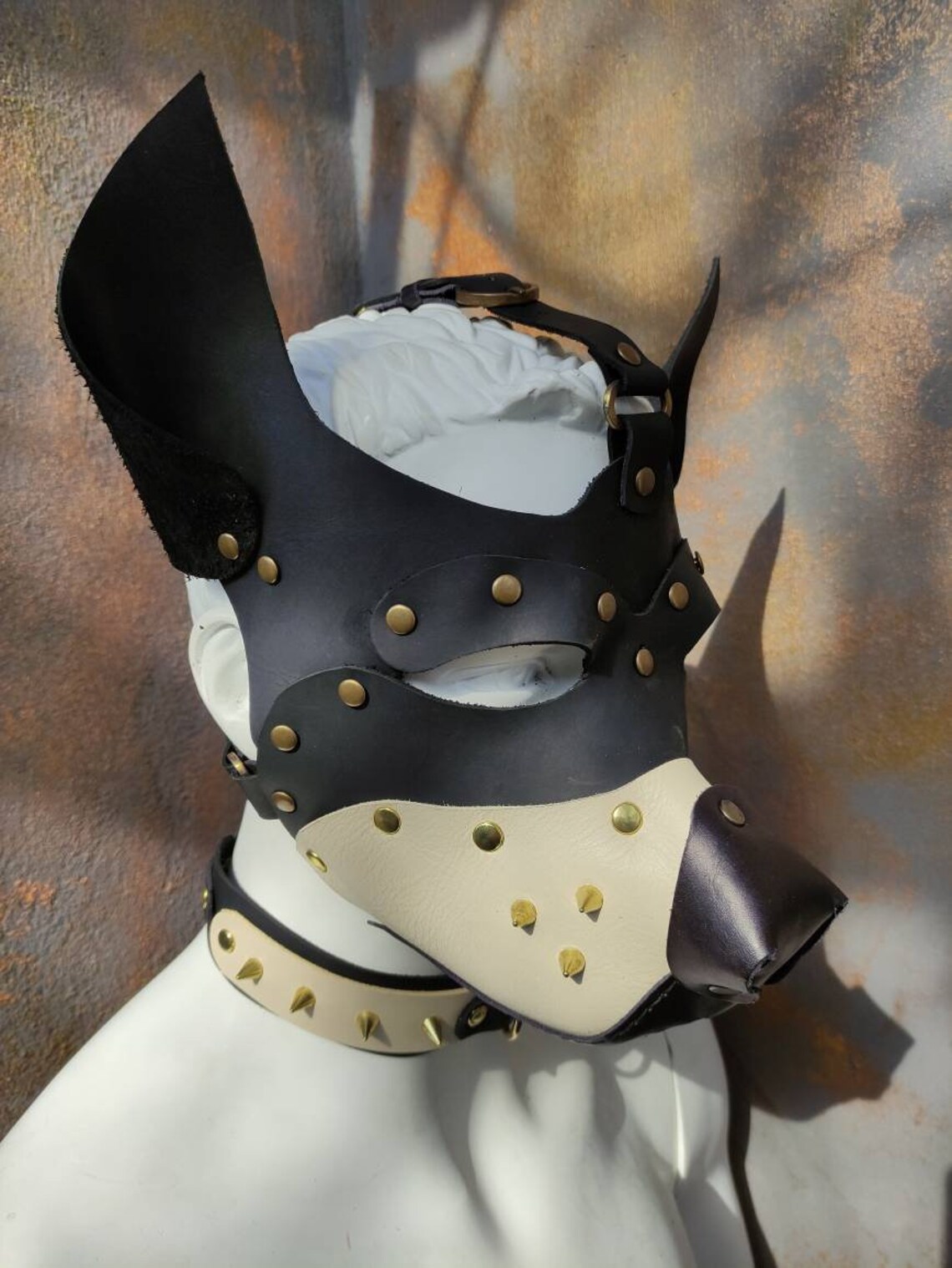 SET Leather Dog Mask and Collar Puppy Play Hood Petplay - Etsy