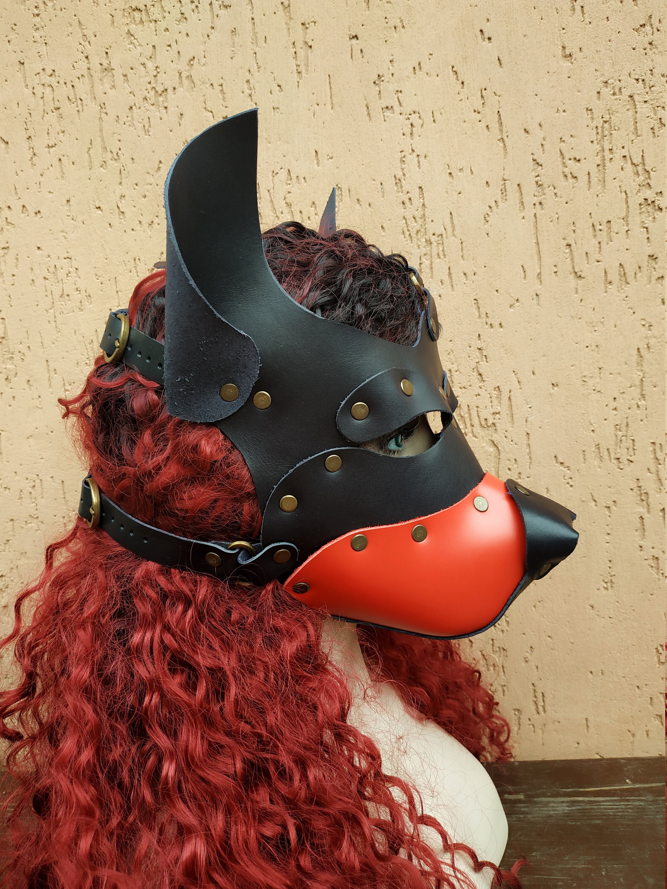 Leather Dog Mask Facemask Puppy Mask Pet Play Pup Hood - Etsy