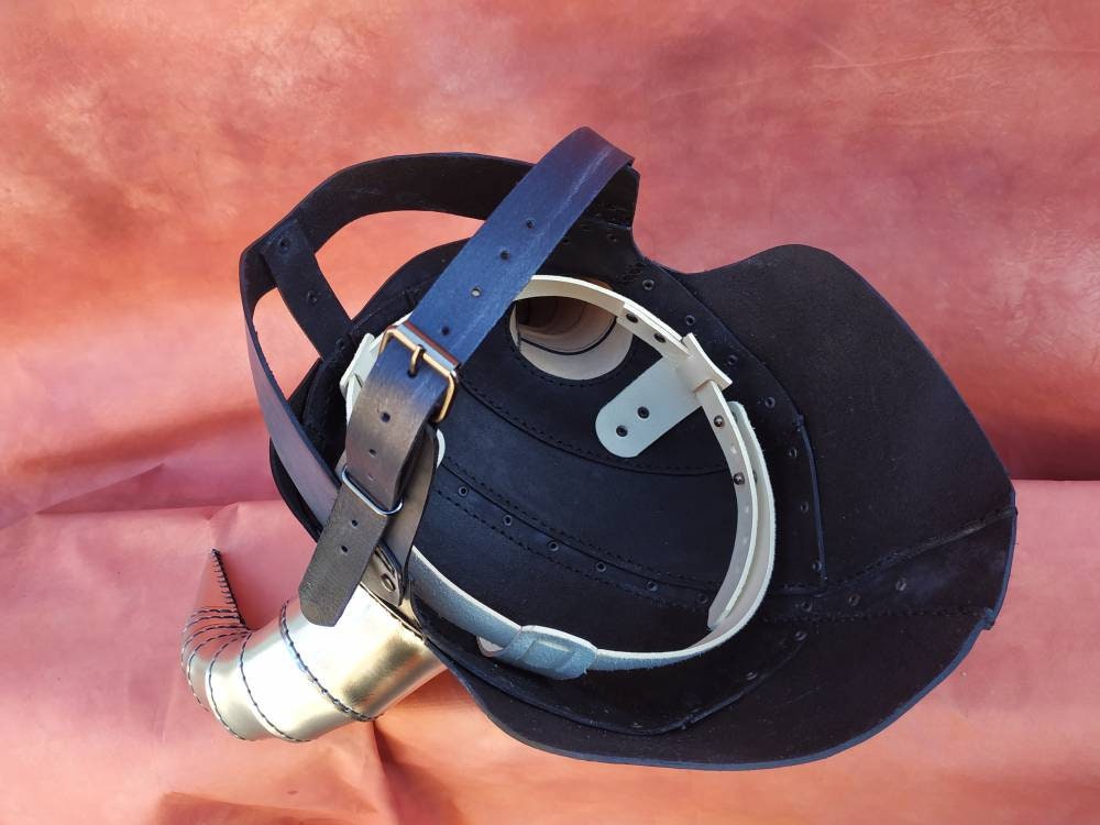 Leather Viking Helmet Helmet With Horns Steampunk Cap LARP - Etsy