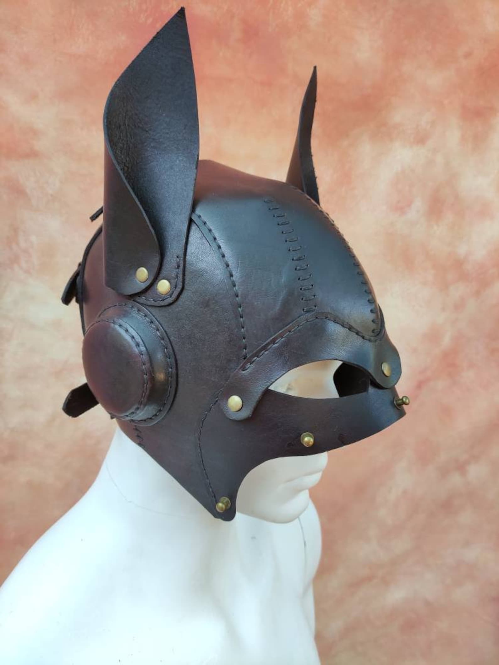 Leather Dog Mask Facemask Puppy Mask Pet Play Pup Hood - Etsy