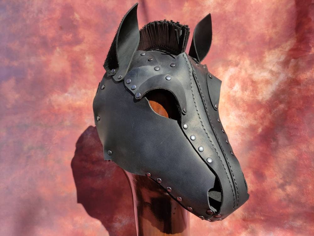 Full-faced Leather Horse Mask Leather Horse Mask Genuine - Etsy