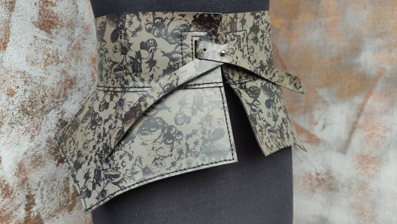 Basque Leather Belt Leather Peplum Skirt Wide Waist Skirt - Etsy