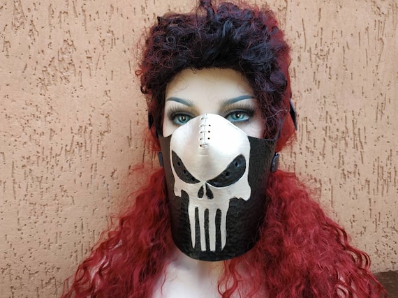 Punish Skull Leather mask Scull mask scull biker mask | Etsy