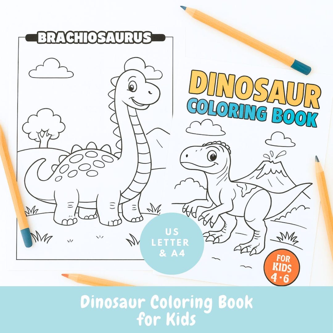 Dinosaur Coloring Pages for Kids • Printable Dino Activity Sheets • Fun ...