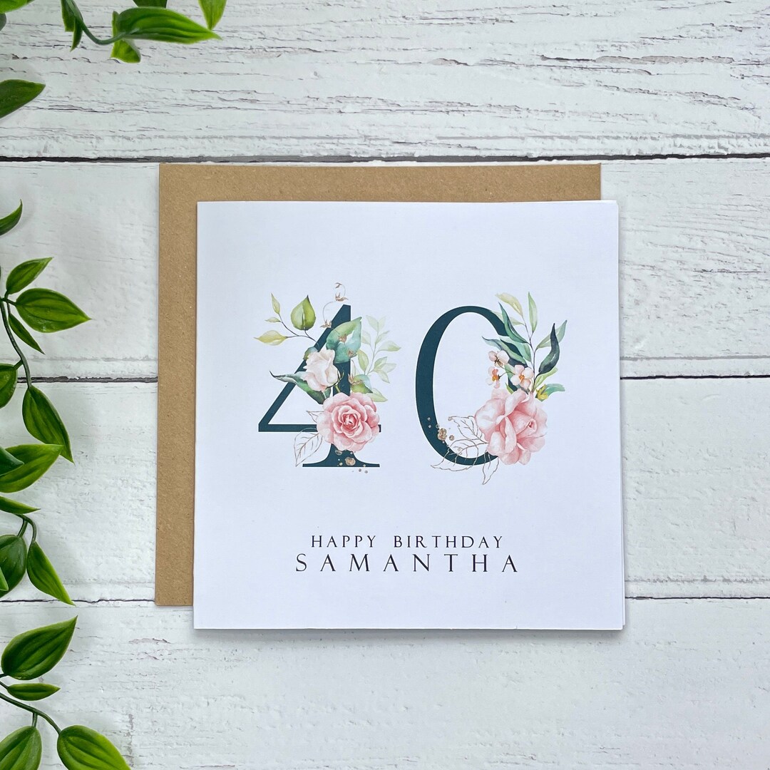 Personalised 40th Birthday Card 40 Card Fortieth Birthday - Etsy