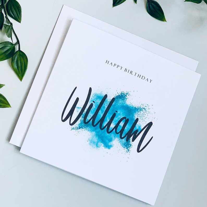 Personalised Happy Birthday Card Boy Birthday Card Blue | Etsy UK