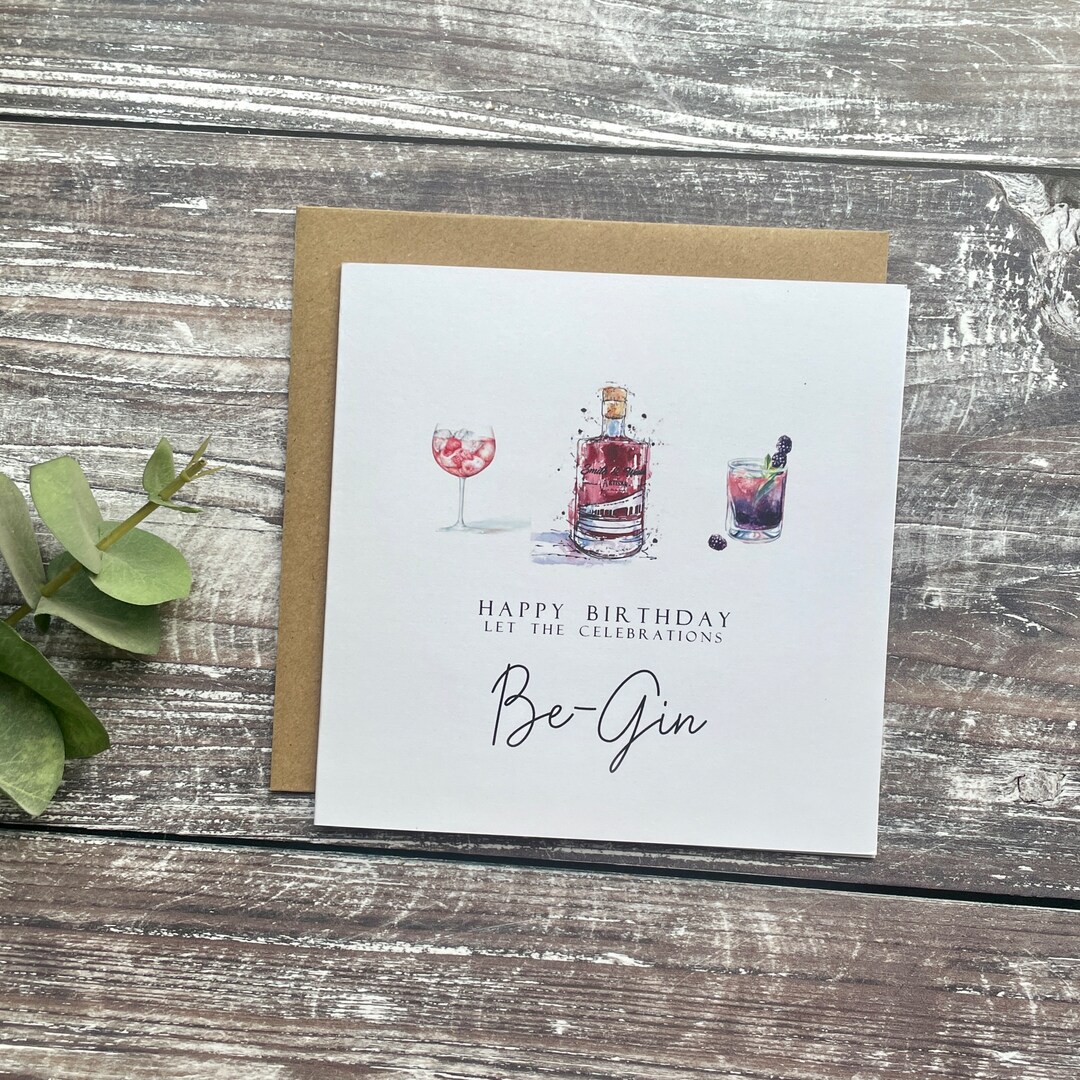 GIN Birthday Card | Gin Lover Card | Alcohol Birthday Card | COCKTAIL ...