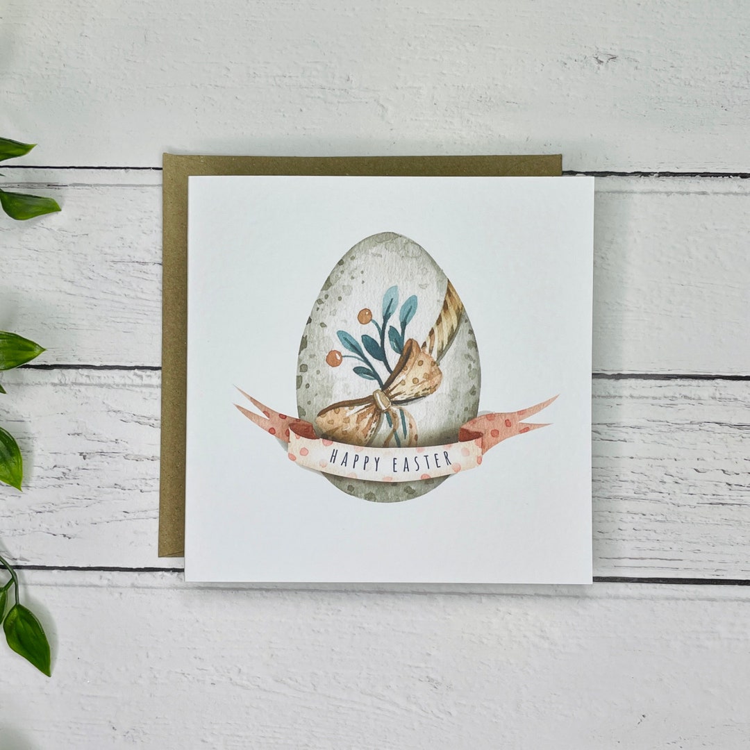 Happy Easter Card, Easter Egg Card, Modern Easter Card, Simple Easter ...