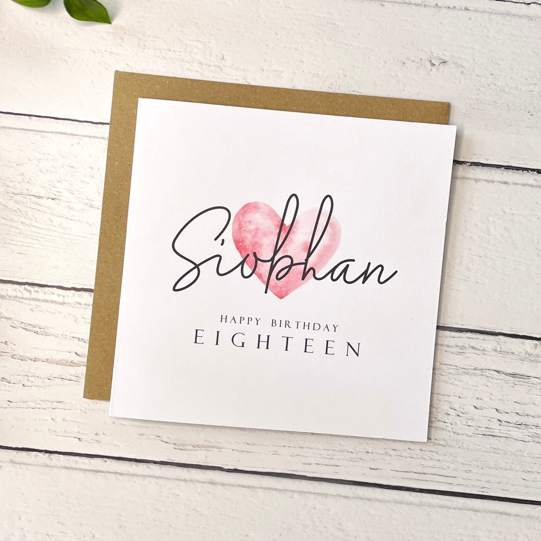 Personalised 18th Birthday Card, Eighteenth Birthday Card, Milestone ...