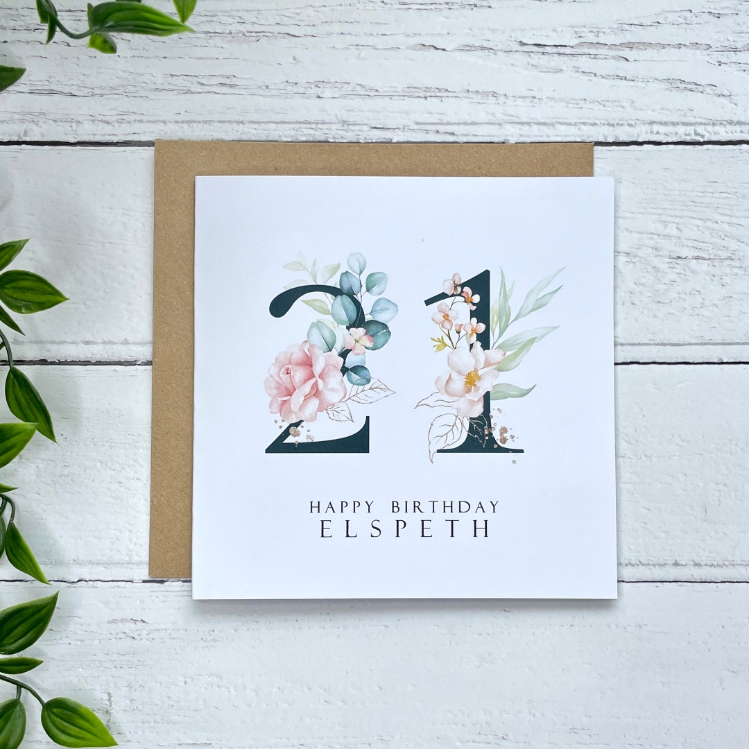 Personalised 21st Birthday Card, Twenty First Birthday Card, Twenty One ...