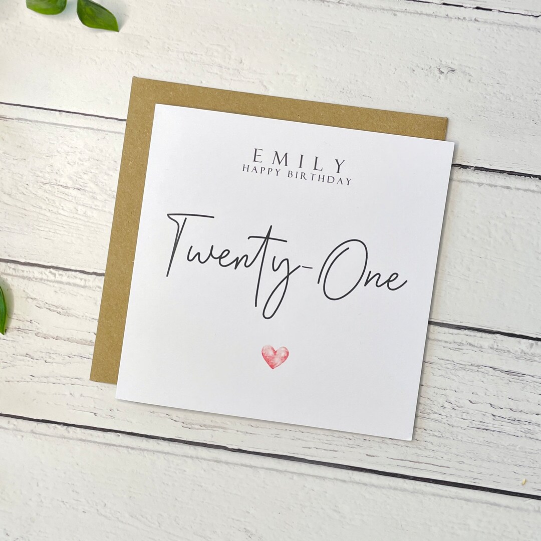 Personalised 21st Birthday Card, Twenty First Birthday Card, Twenty One ...