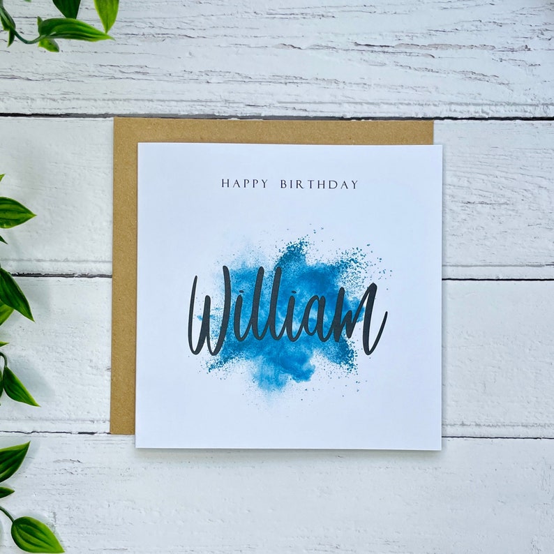 Personalised Happy Birthday Card Boy Birthday Card Blue - Etsy UK