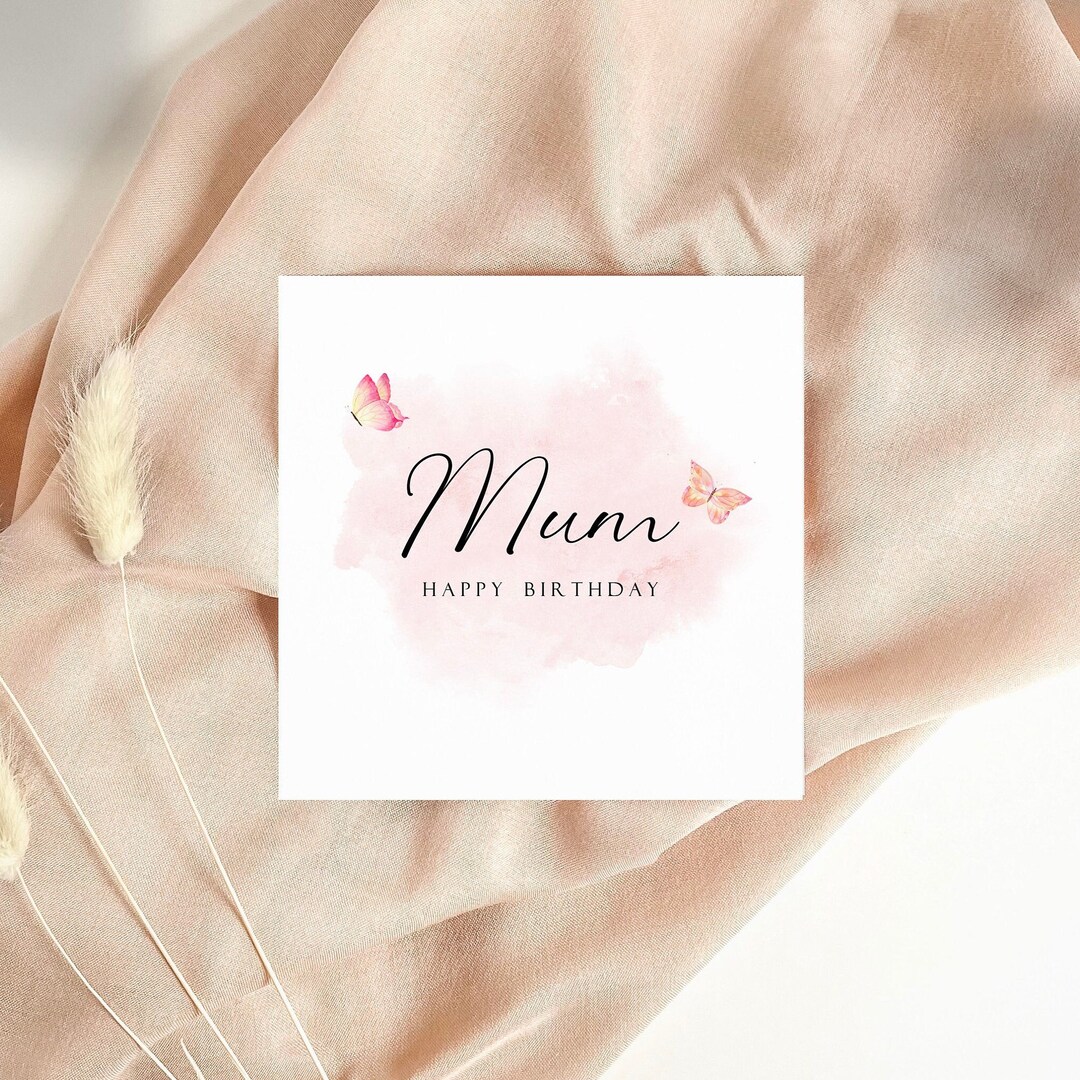 Mum Birthday Card With Butterflies on | Personalised Mum Birthday Card ...