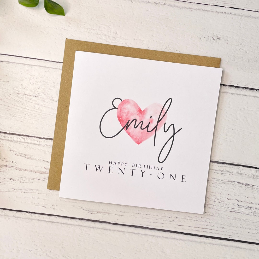 Personalised 21st Birthday Card, 21 Card, Twenty First Birthday Card ...