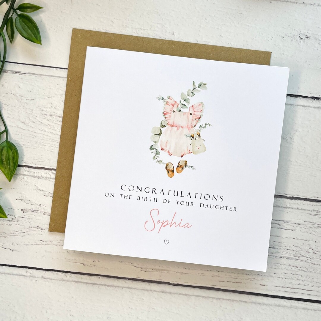 Personalised New Baby Girl Card | New Arrival Card | Welcome to the ...