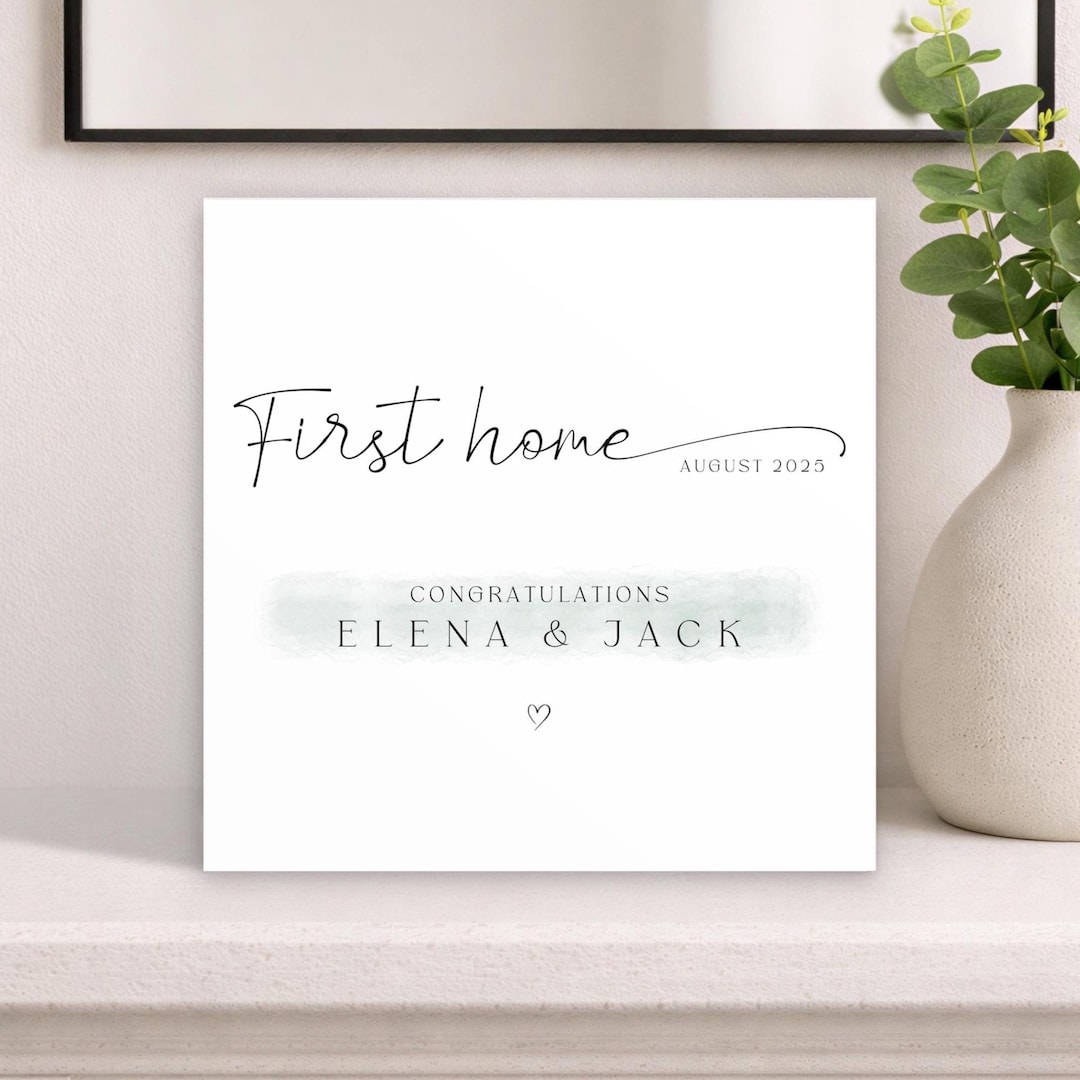 Personalised First Home Card • Congratulations First Home Card • Couple ...