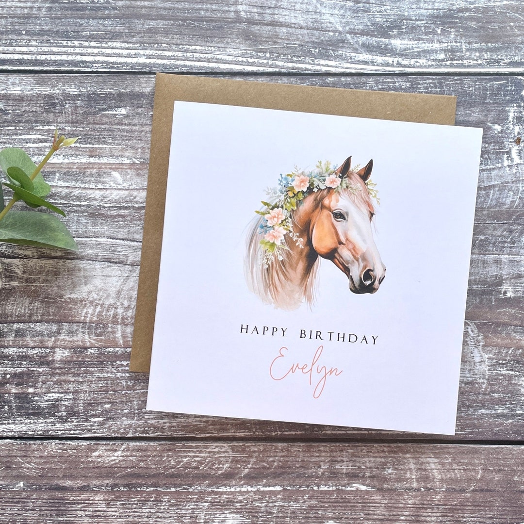 Personalised Horse Happy Birthday Card | Horse Lover Card | Horse Mad ...