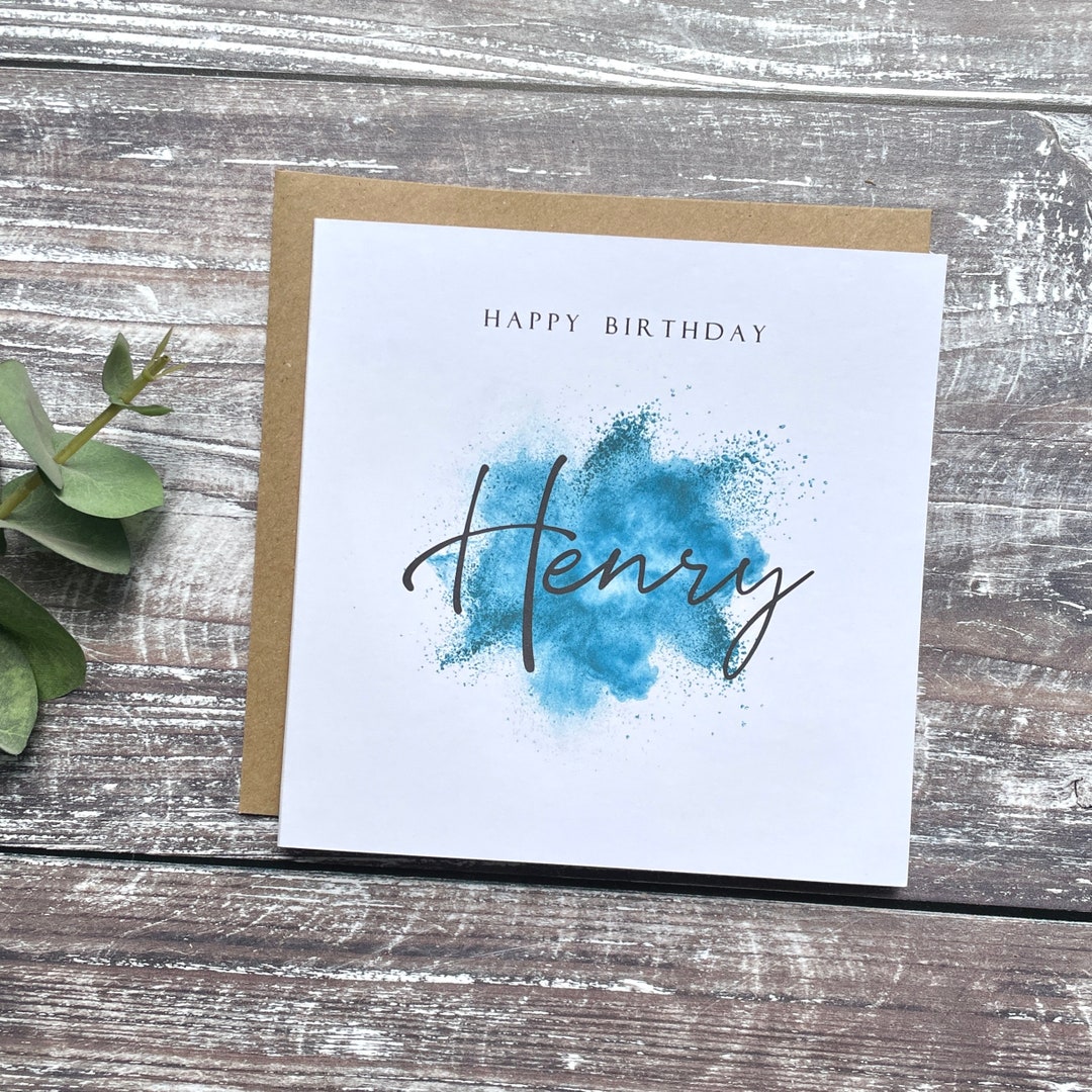 Personalised Happy Birthday Card Boy Birthday Card Blue - Etsy UK