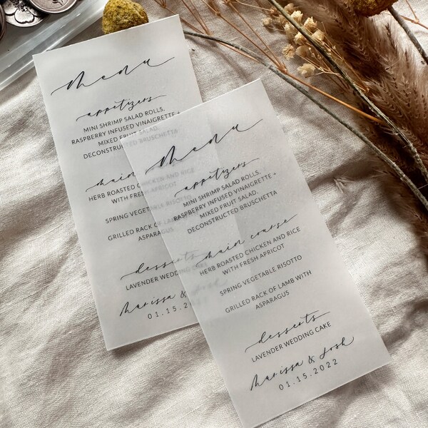 Menu Place Cards - Etsy