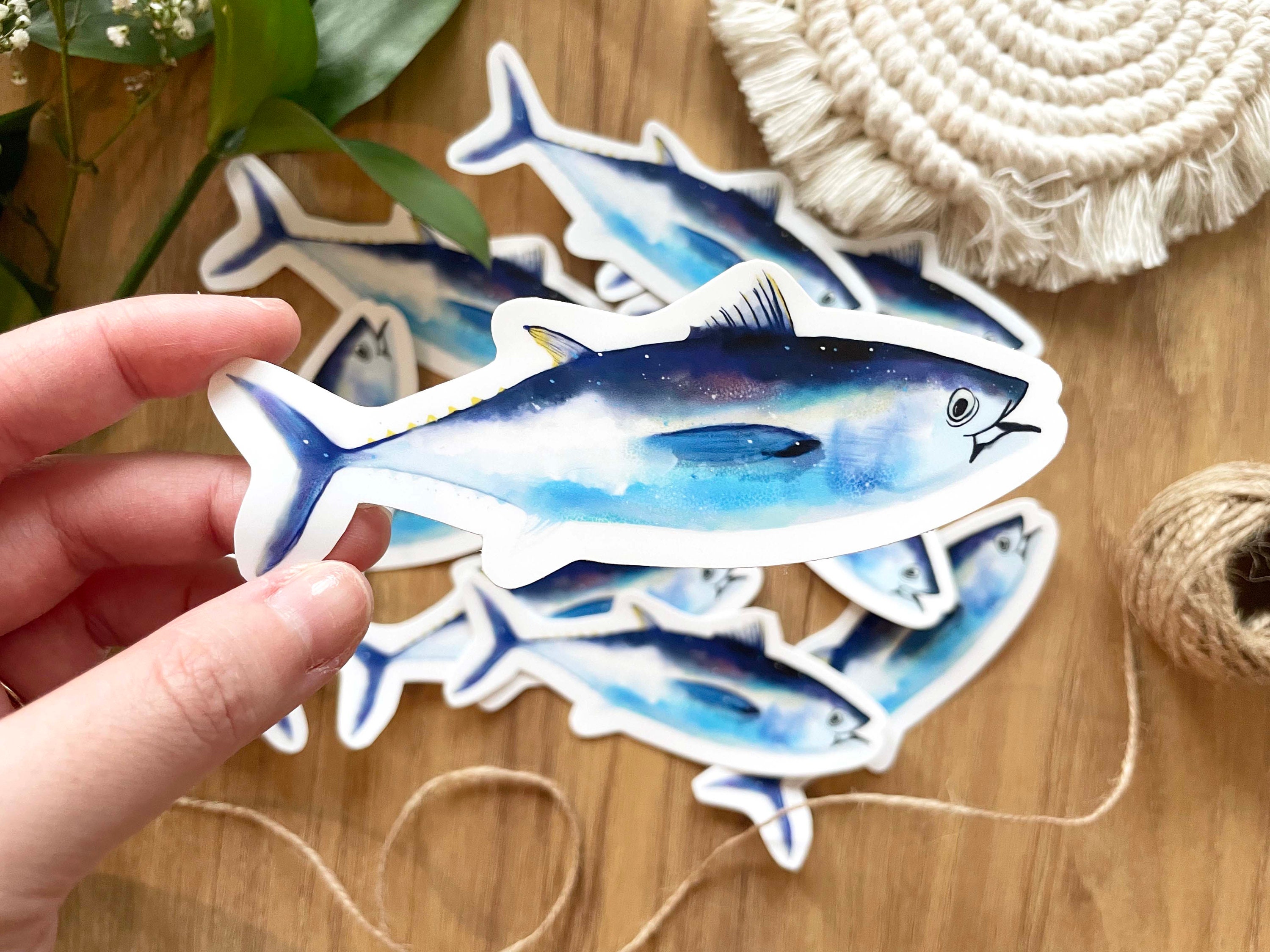 Blue Fin Tuna Sticker Aesthetic Stickers Fish Sticker | Etsy