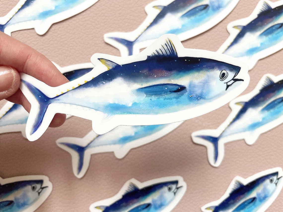 Blue Fin Tuna Sticker Aesthetic Stickers Fish Sticker - Etsy New Zealand