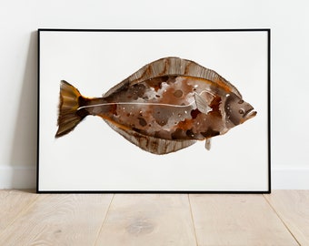 Halibut Art Print - Etsy