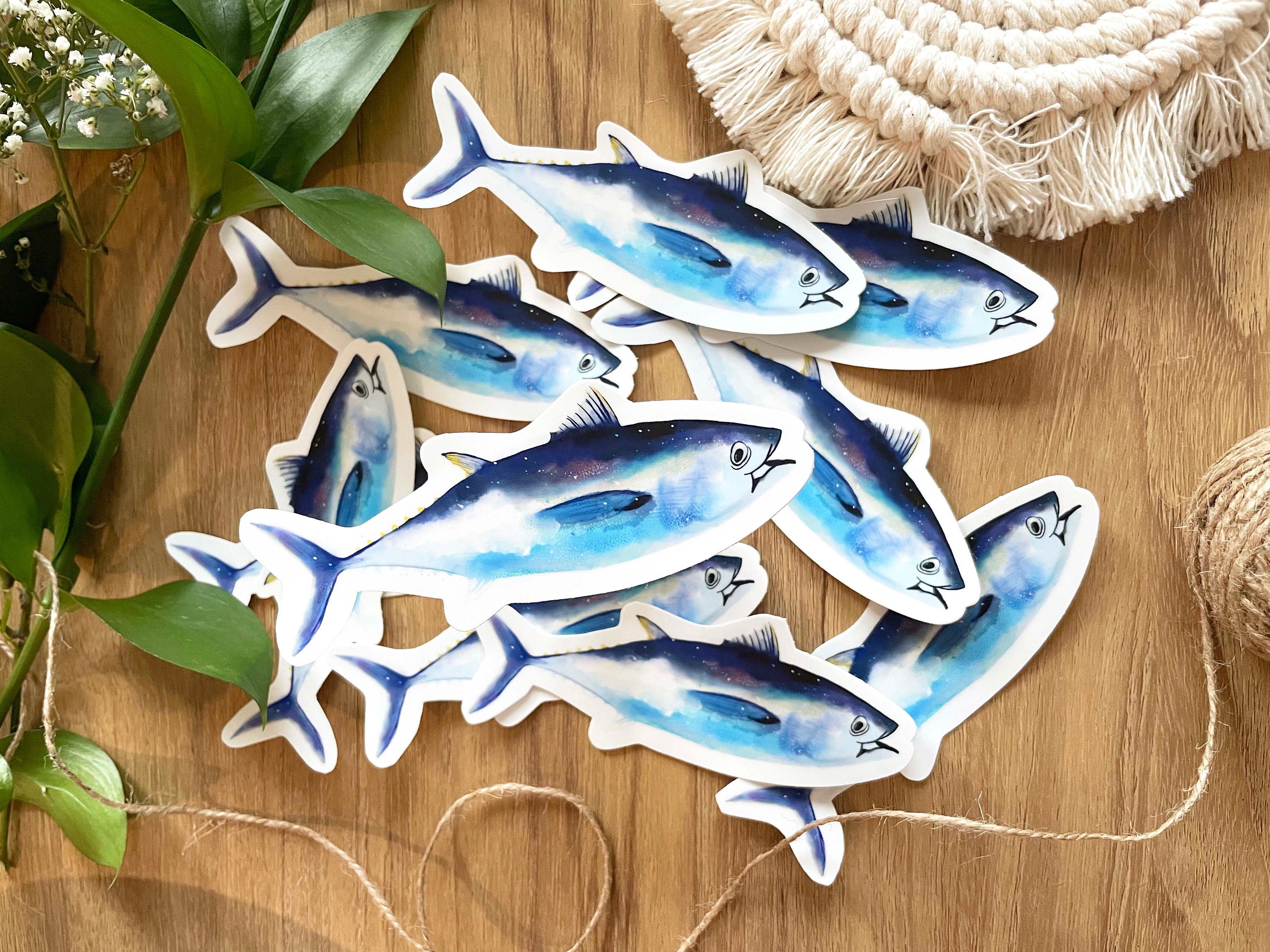 Blue Fin Tuna Sticker Aesthetic Stickers Fish Sticker - Etsy