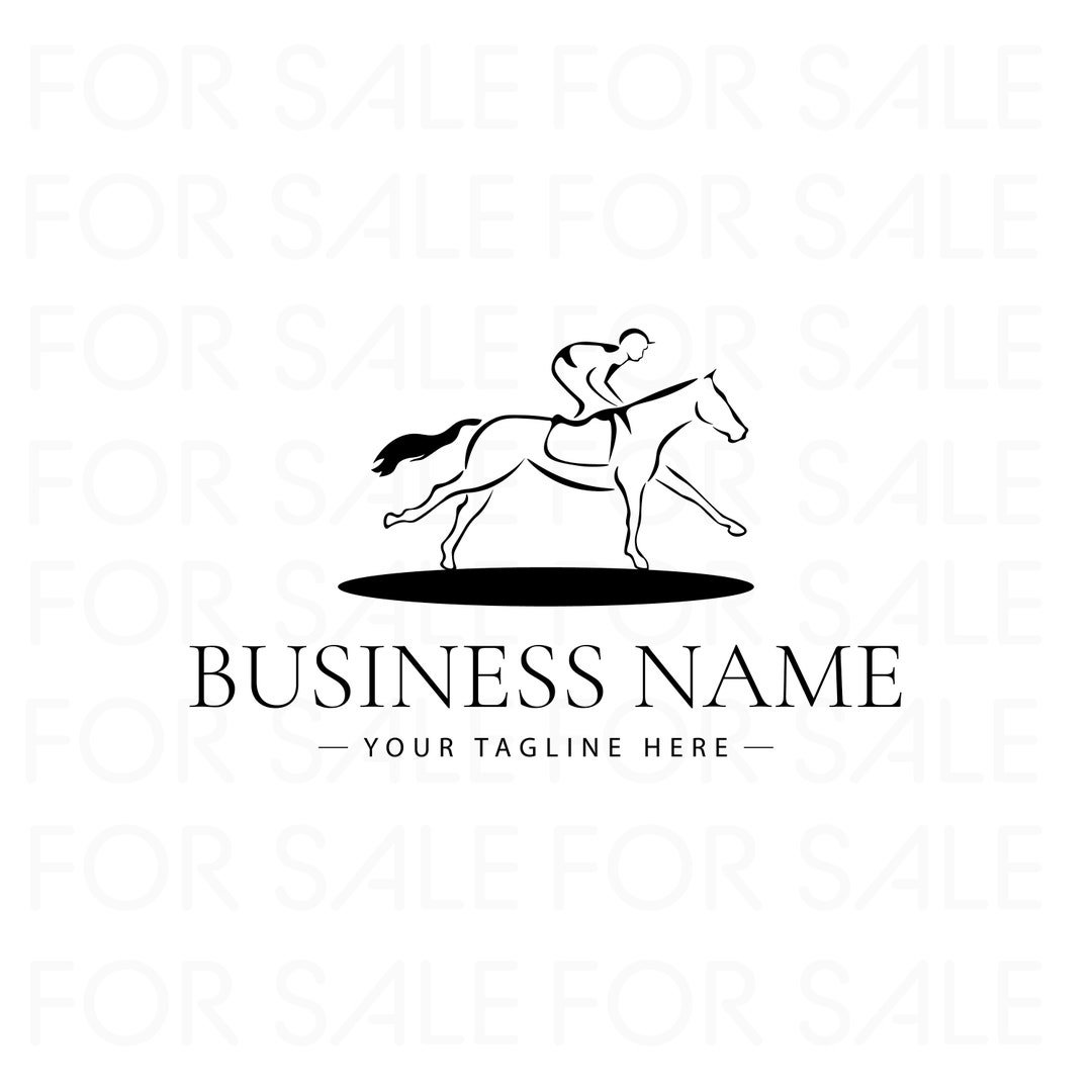 Custom Equestrian Logo Design - Jockey Logo - Racehorse Logo - Equine ...