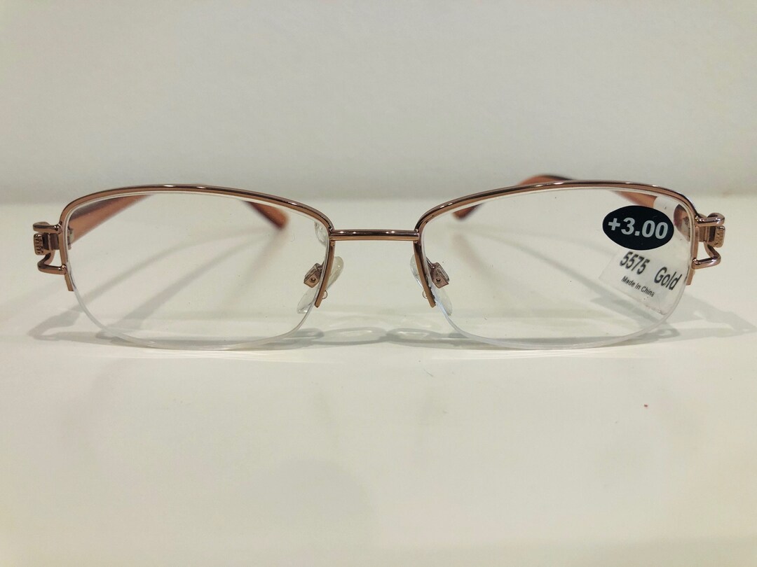 Designer Magnified Reading Glasses Gold 5575 - Etsy