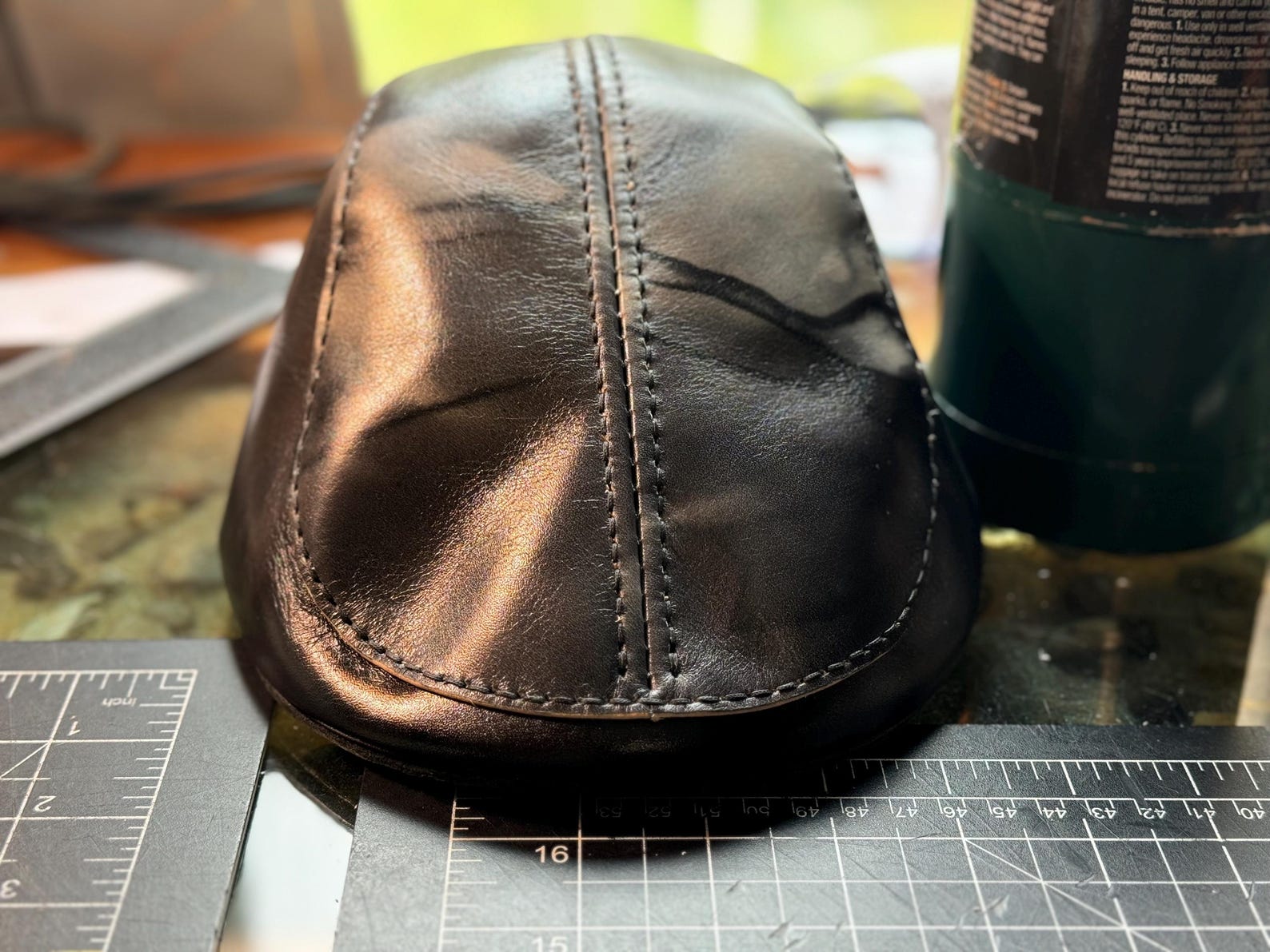 Handmade Leather Flat Cap, Leather Flat Cap, Leather Ivy Flat Ascot Cap ...