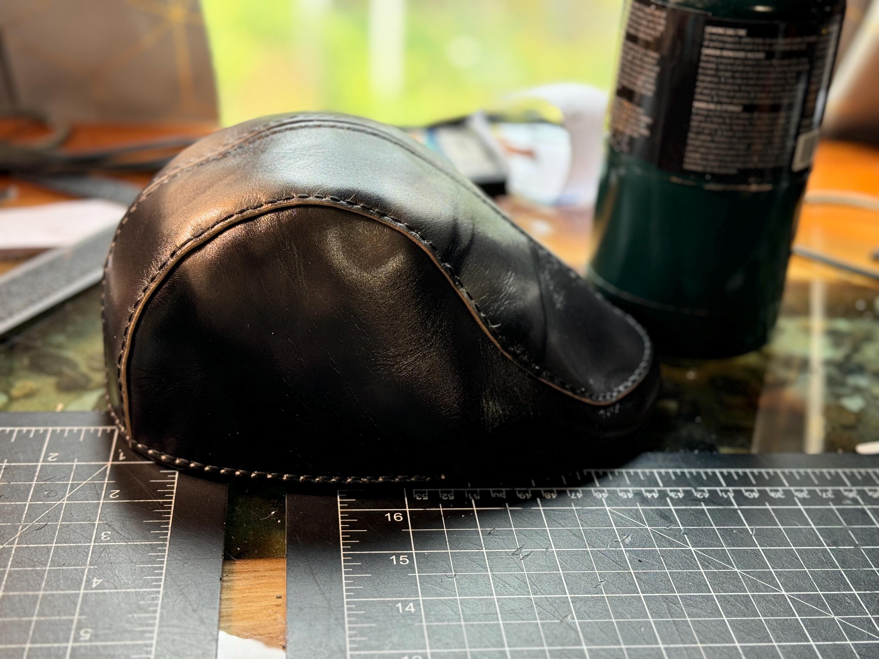 Handmade Leather Flat Cap, Leather Flat Cap, Leather Ivy Flat Ascot Cap ...