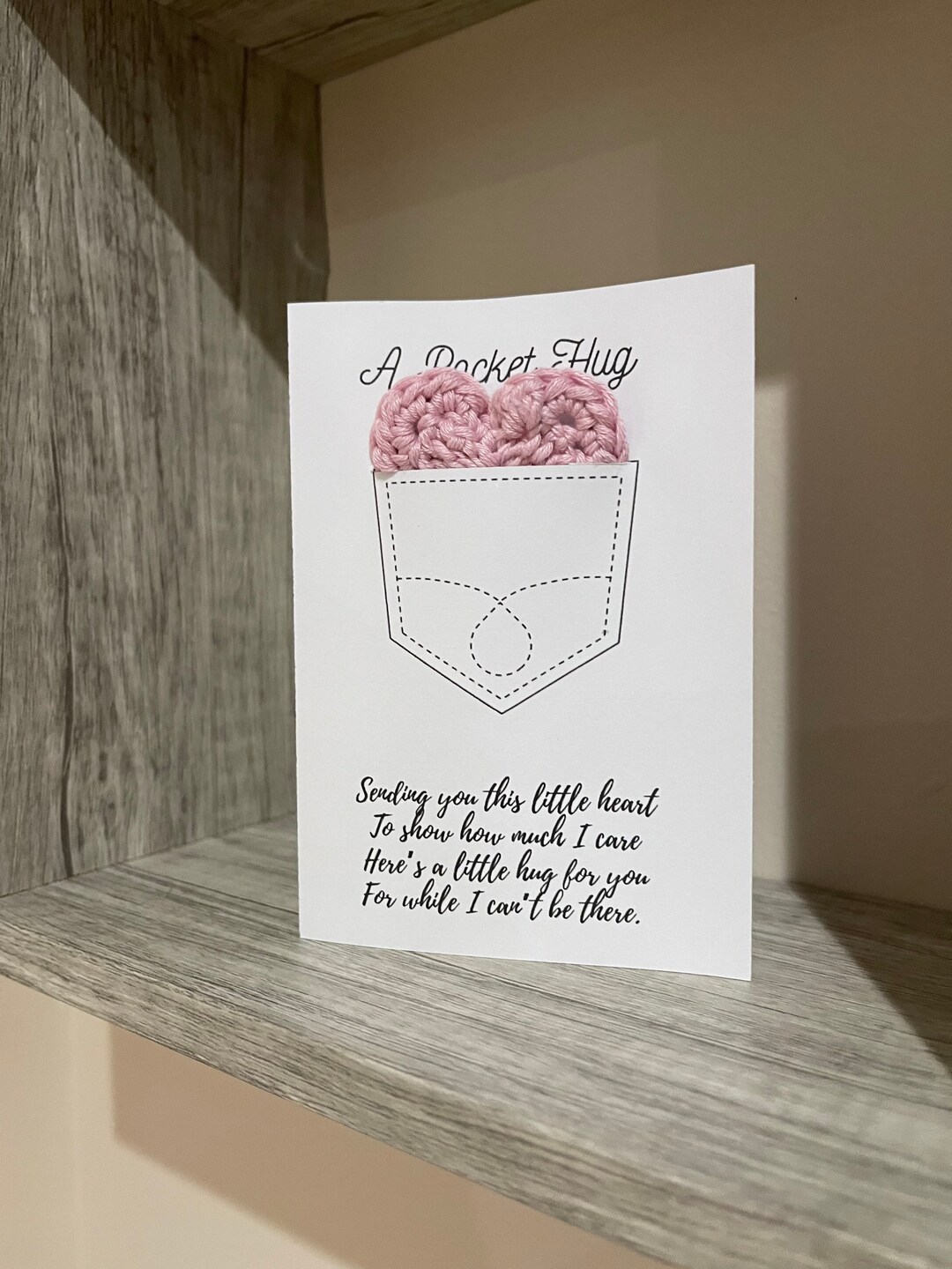 Pocket Hug Card Pink - Etsy